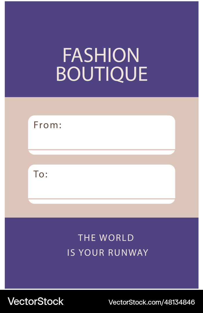 Fashion boutique template design Royalty Free Vector Image
