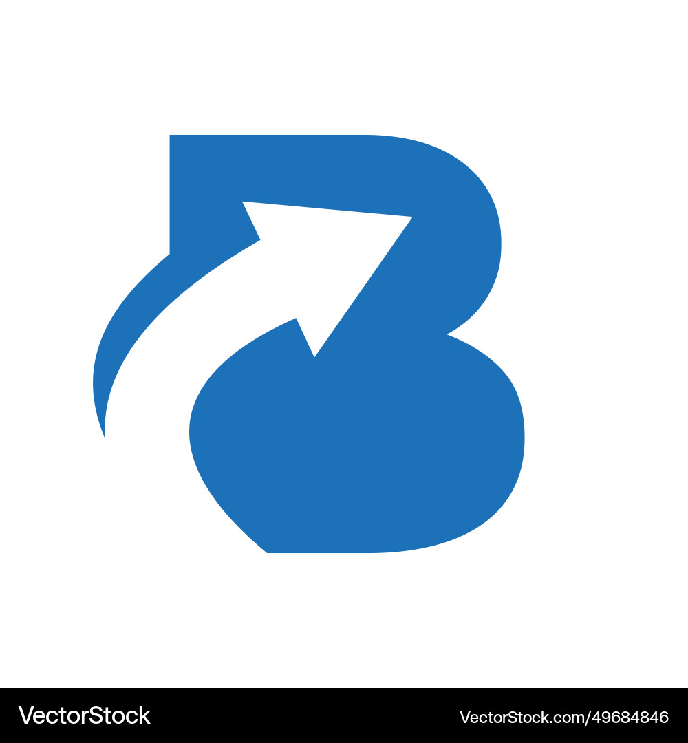 Financial logo on letter b concept with growth Vector Image
