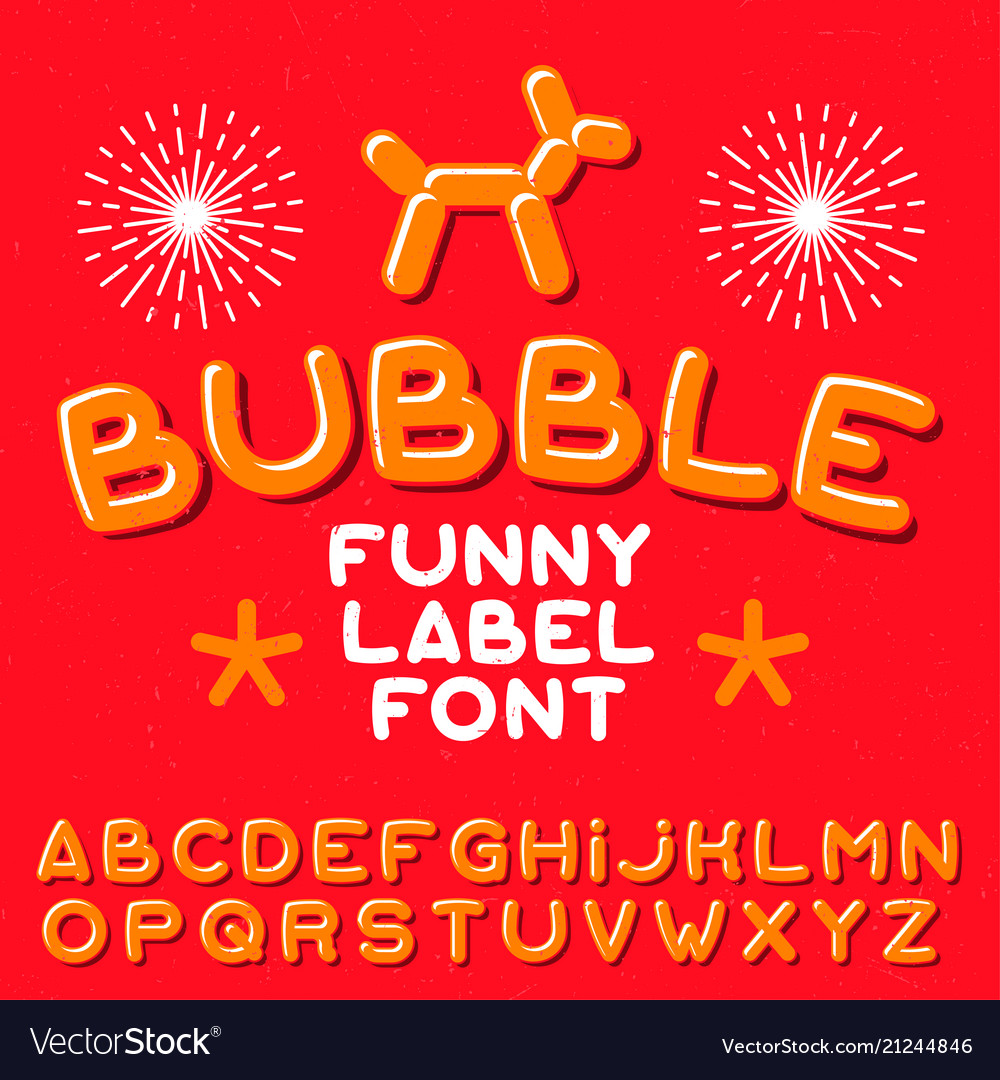 Funny label typeface Royalty Free Vector Image