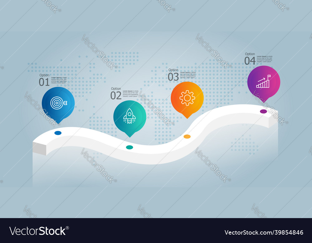 Horizontal timeline infographic presentation Vector Image
