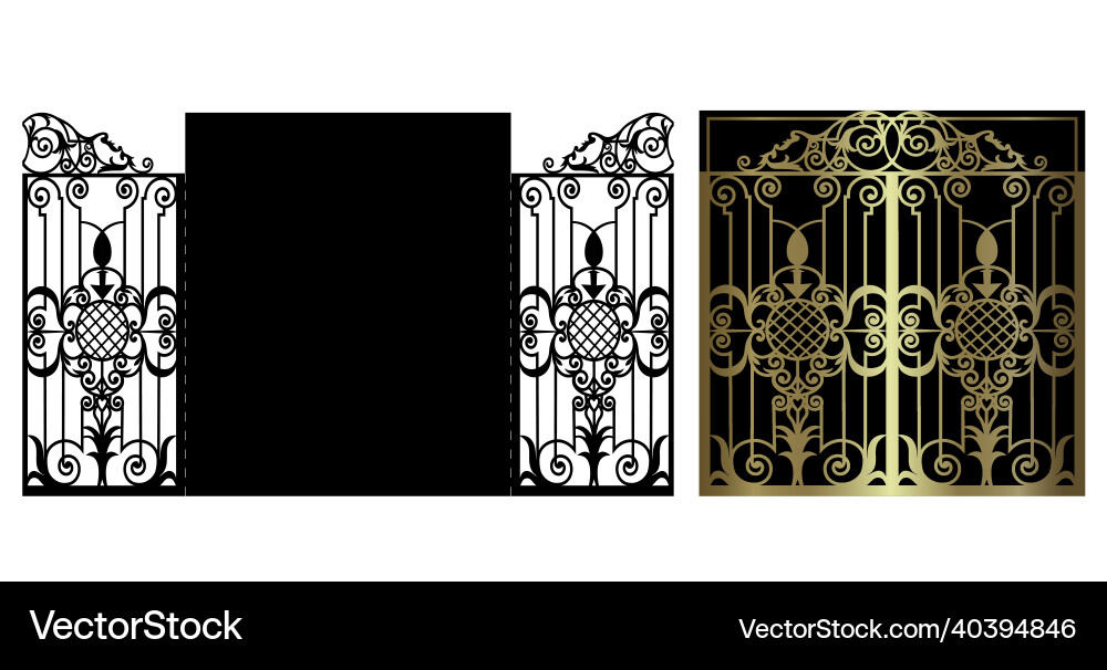 Invitation with fold gate Royalty Free Vector Image