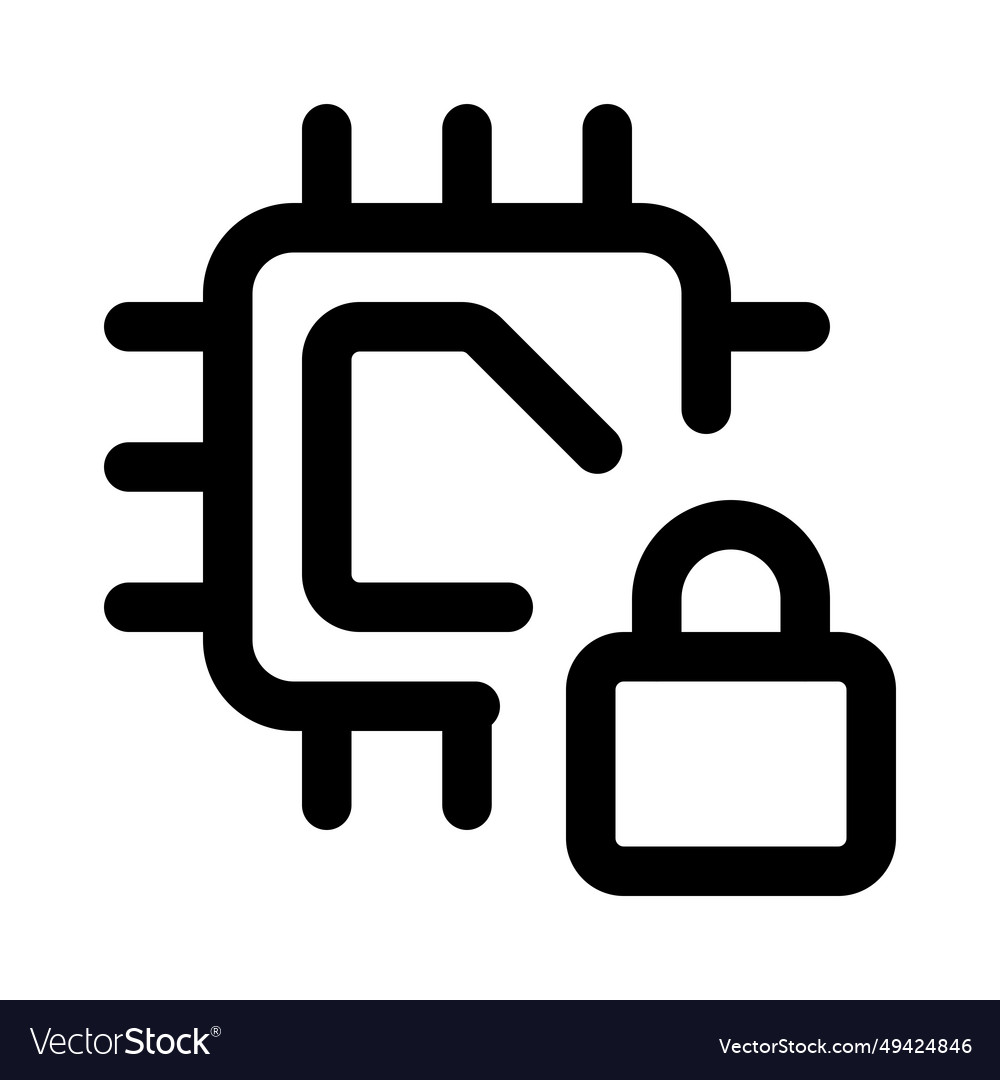 Microprocessor with locking feature for info Vector Image