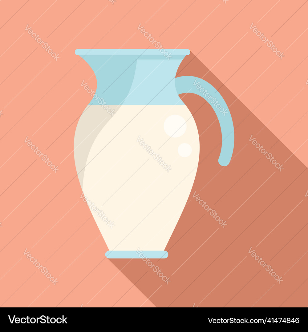 Milk jug icon flat glass dairy Royalty Free Vector Image