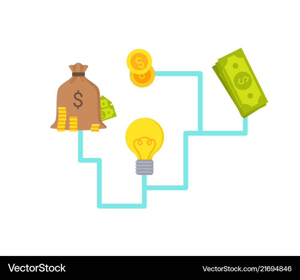Money and investment system Royalty Free Vector Image