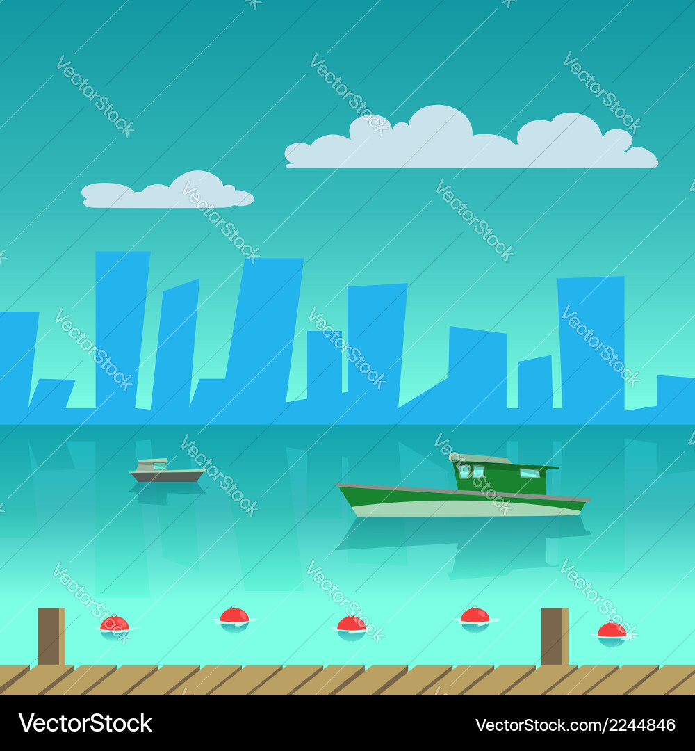 Port in the city Royalty Free Vector Image - VectorStock