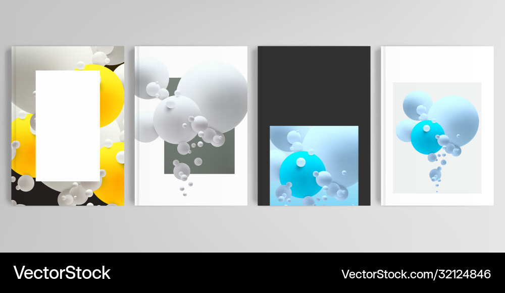 Realistic layouts cover mockup design Royalty Free Vector