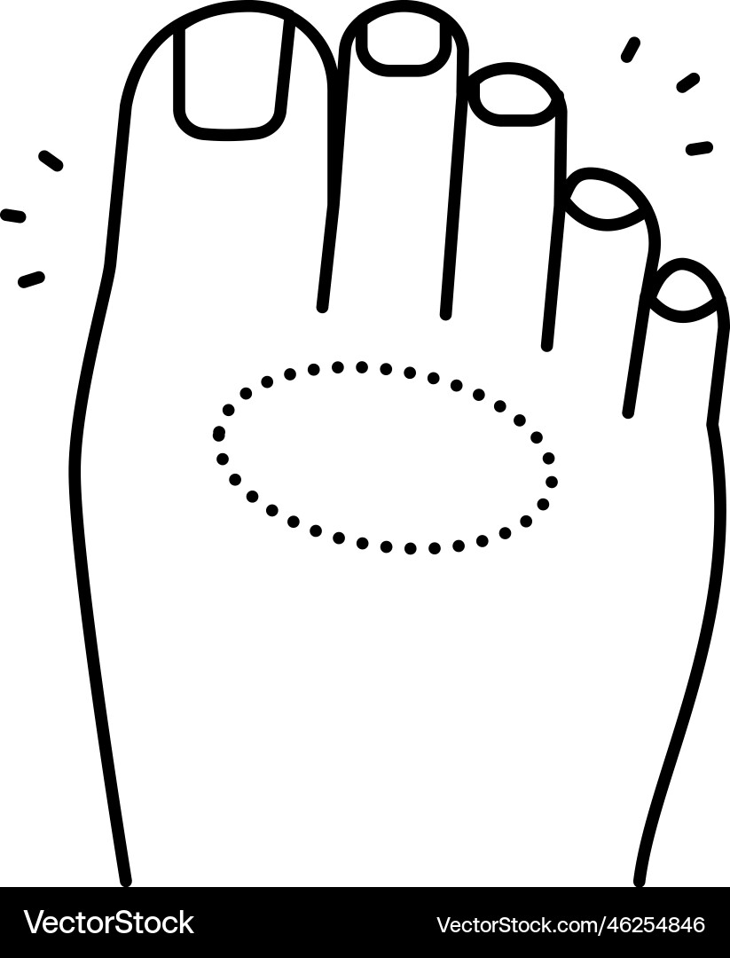 Toe pain body ache line icon Royalty Free Vector Image