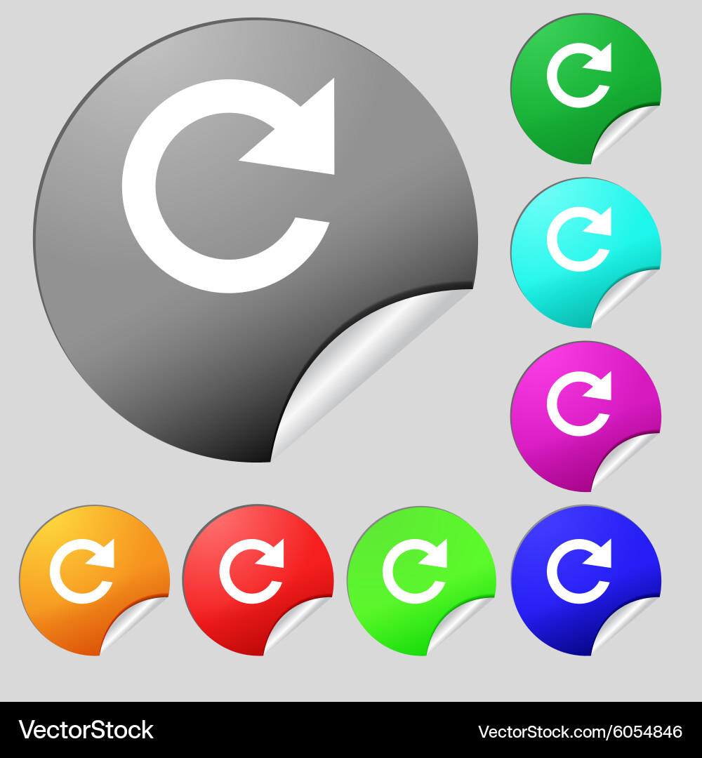 Update sign icon full rotation arrow symbol set Vector Image