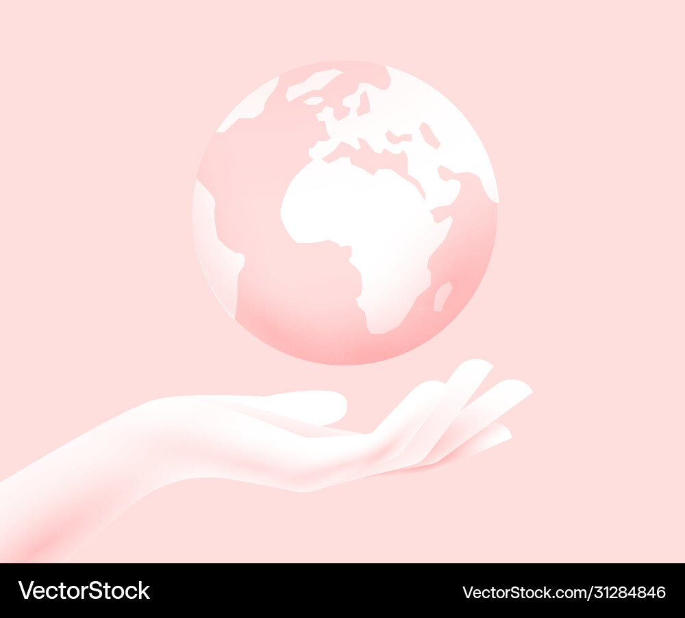World sustainability concept hand silhouette Vector Image