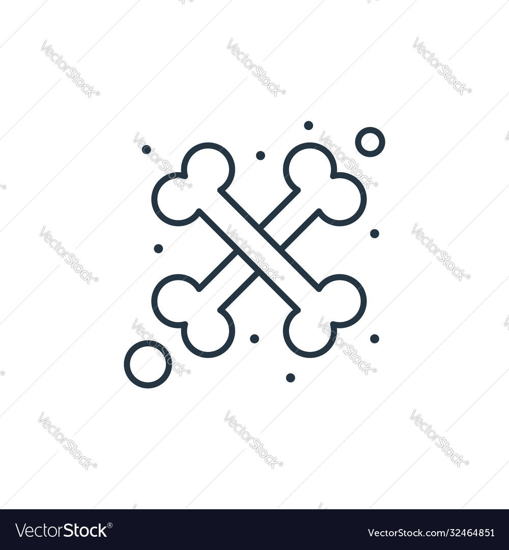Bones icon editable stroke linear Royalty Free Vector Image