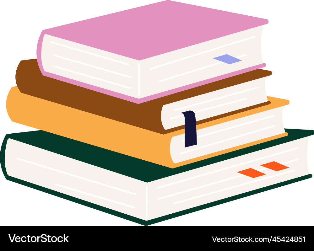 Books flat icon reading literature Royalty Free Vector Image