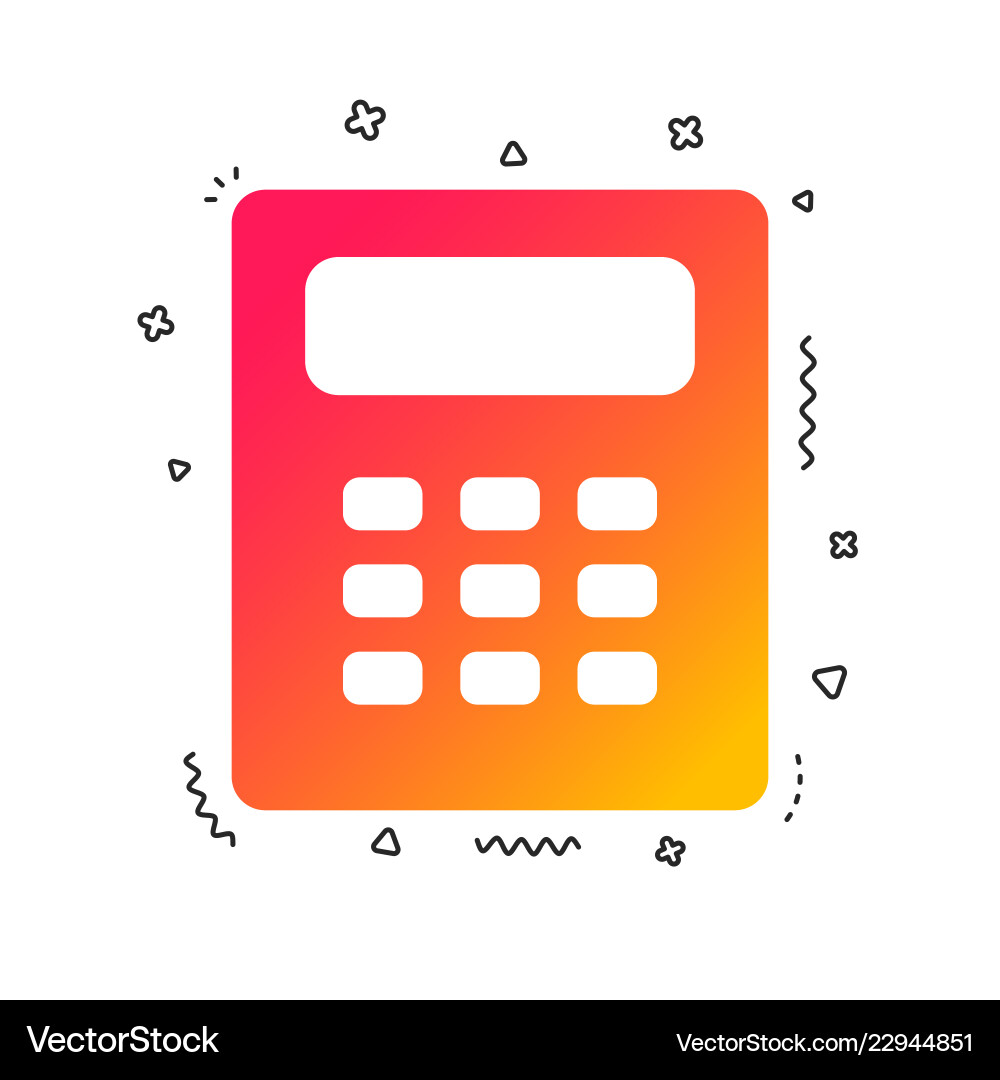Calculator sign icon bookkeeping symbol Royalty Free Vector
