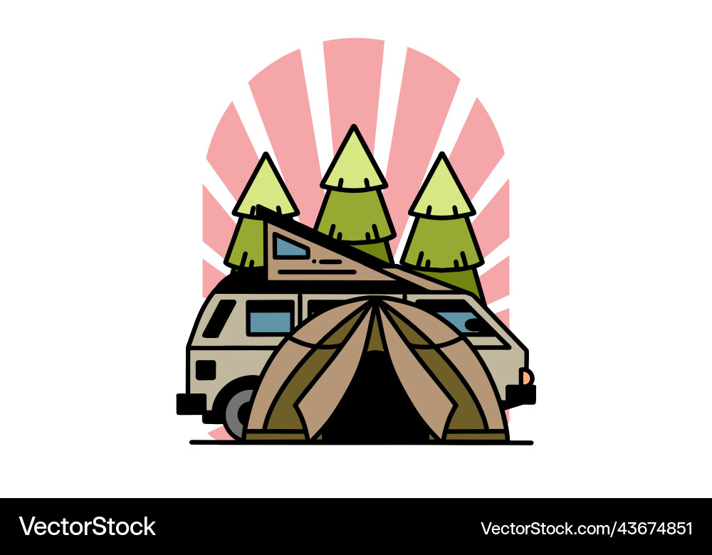 Camping with tent and car design Royalty Free Vector Image
