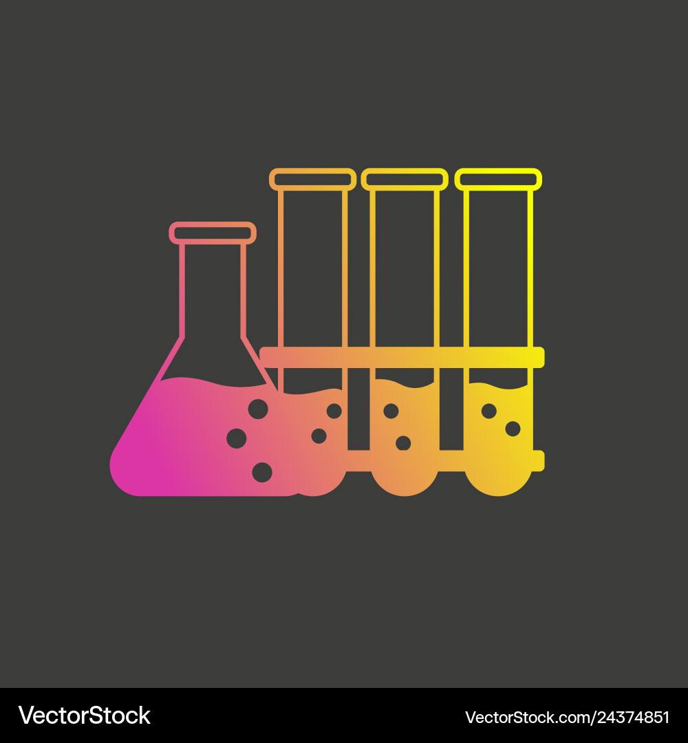 Chemistry icon on a black background in flat style
