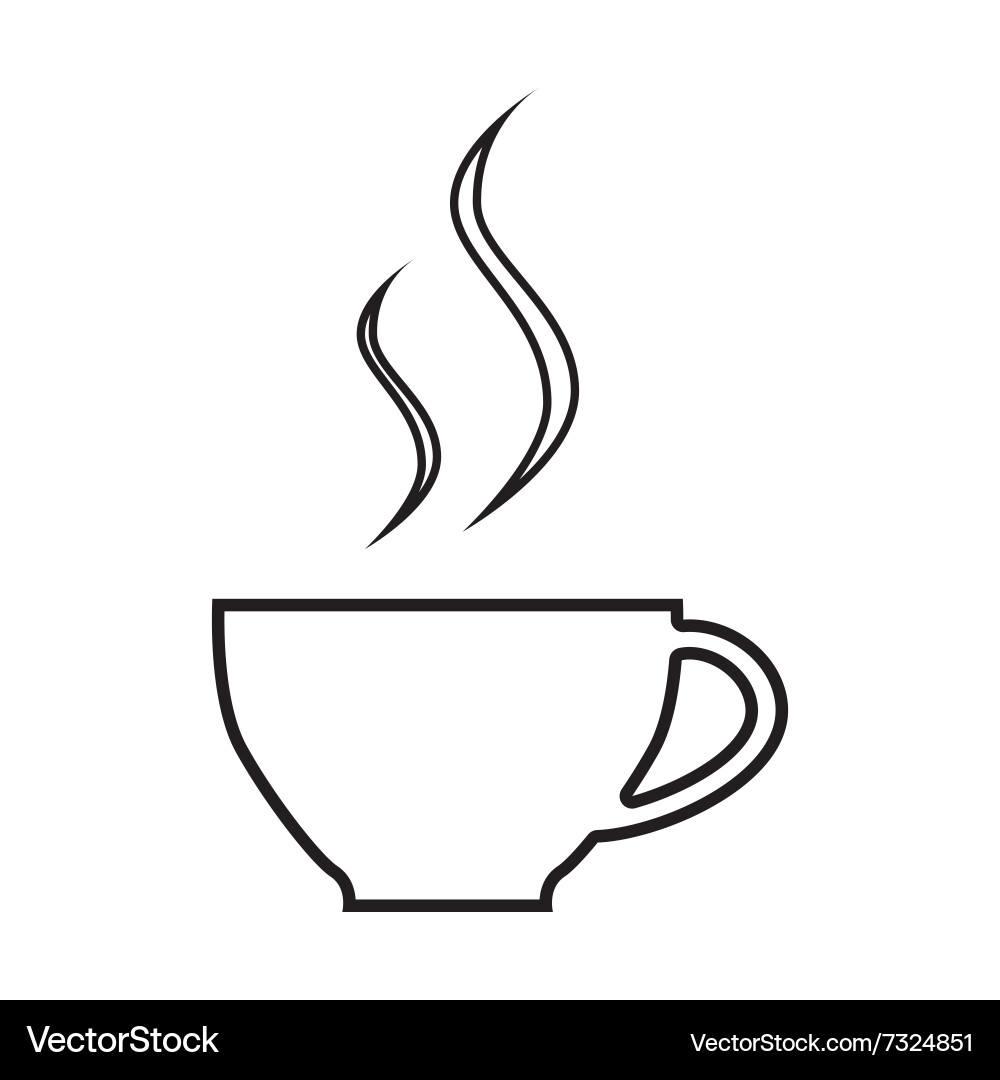 Cup of coffee line icon Royalty Free Vector Image