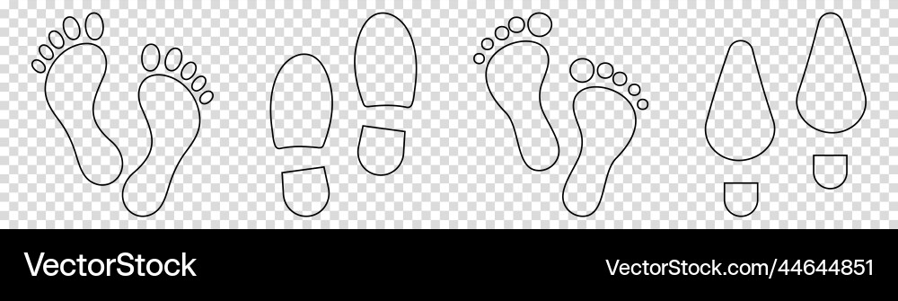 Footprint line icons Royalty Free Vector Image