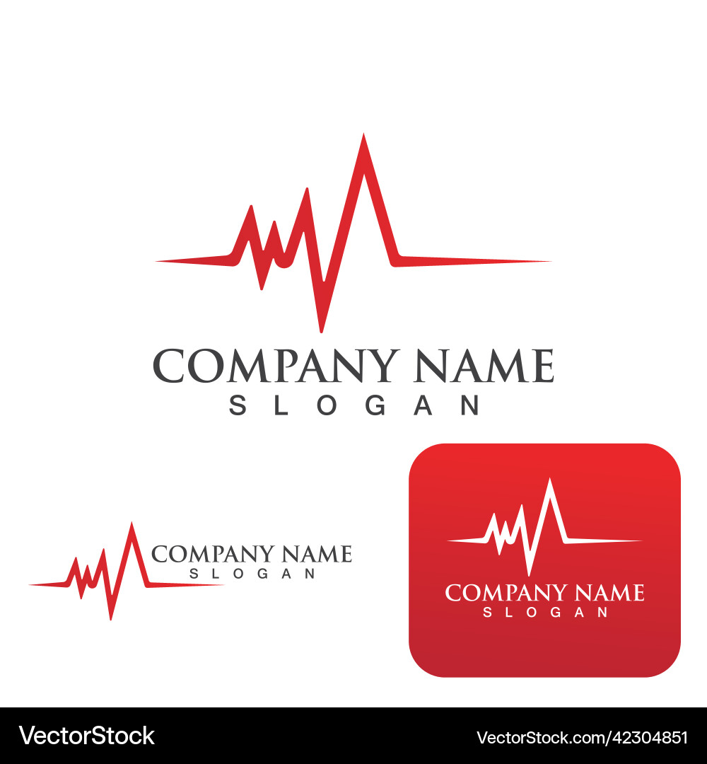 Heart beat logo and symbol Royalty Free Vector Image