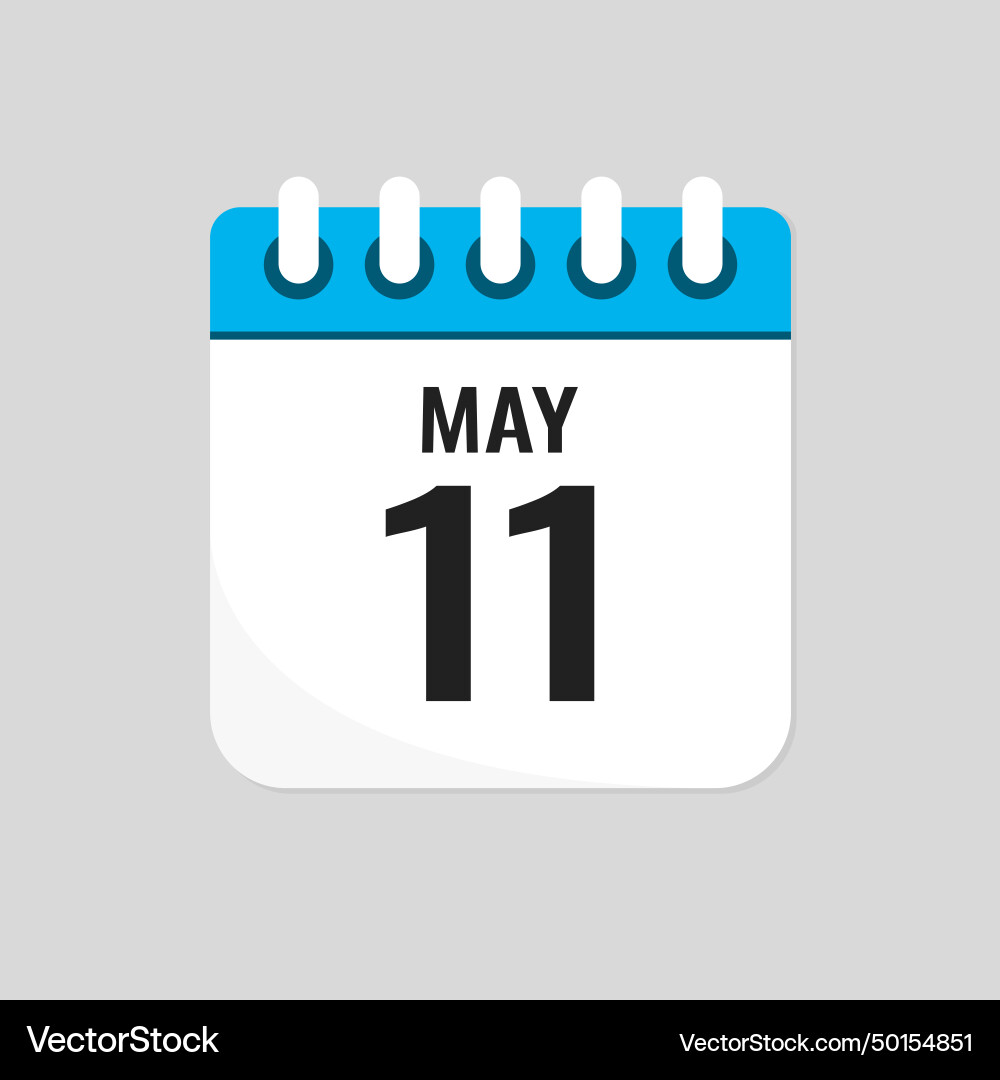 Icon page calendar day - 11 may Royalty Free Vector Image