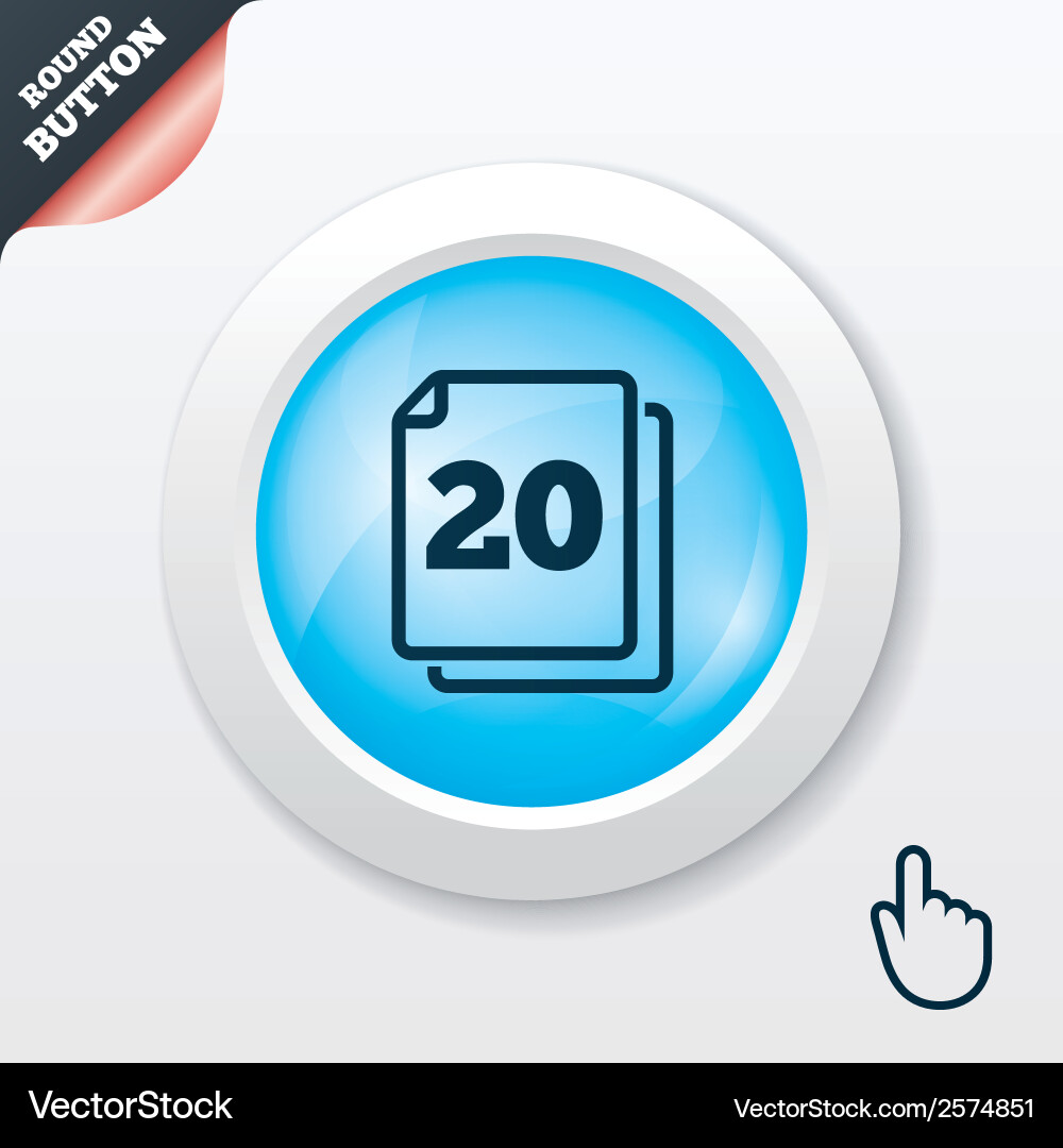 In pack 20 sheets sign icon papers symbol Vector Image