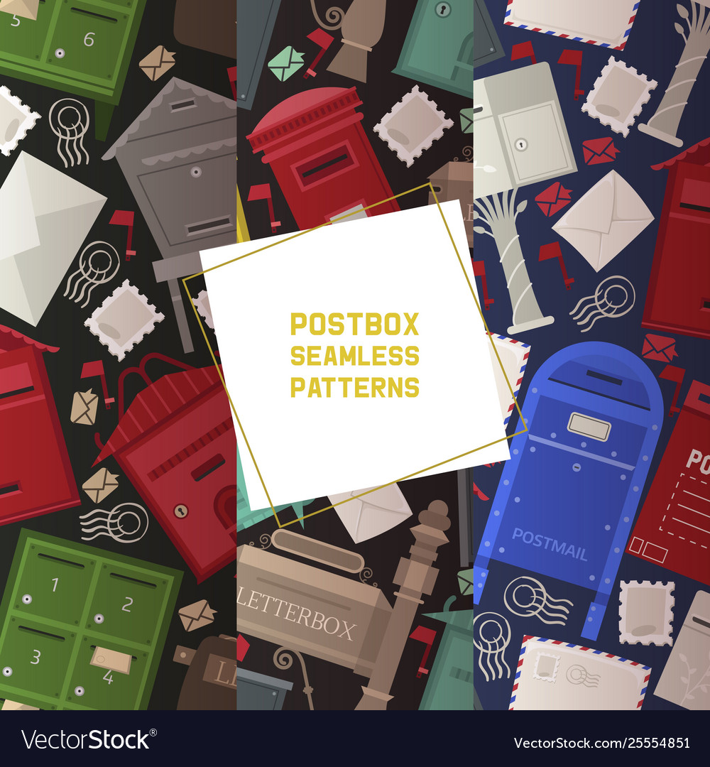 Mail box seamless pattern post mailbox Royalty Free Vector