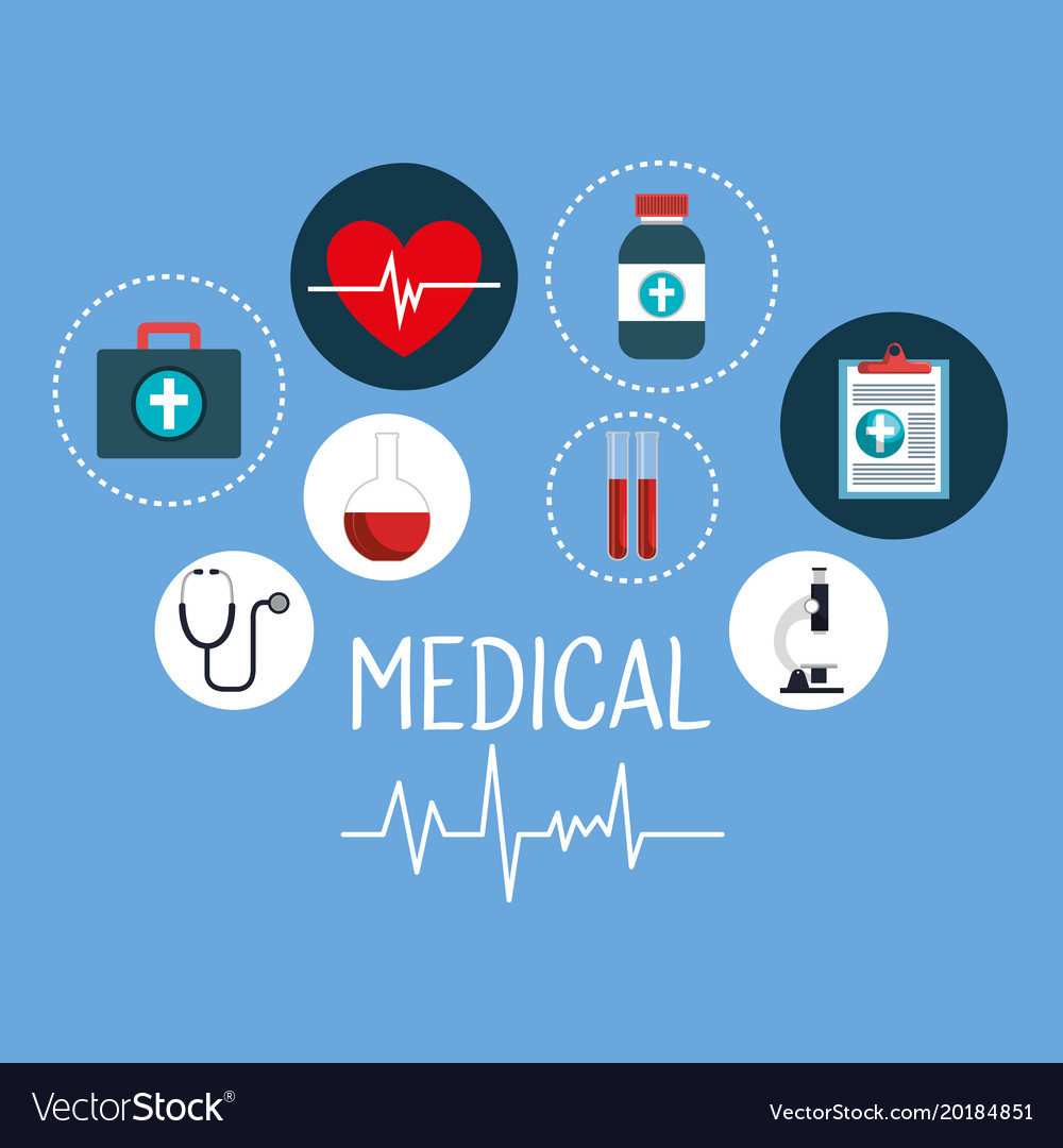 Medical elements set icons Royalty Free Vector Image