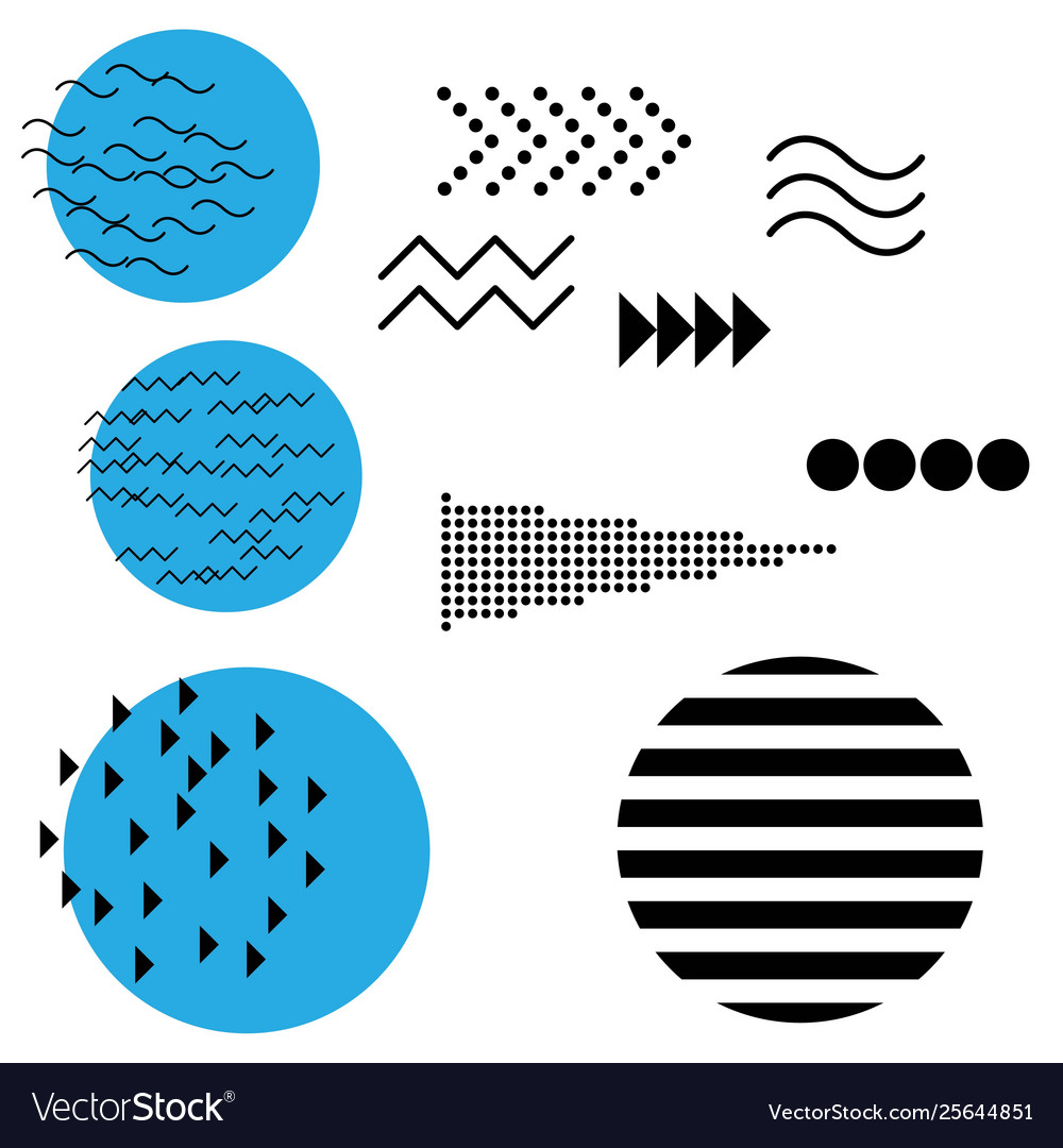 Memphis design elements retro funky graphic Vector Image Memphis design elements retro funky graphic Vector Image