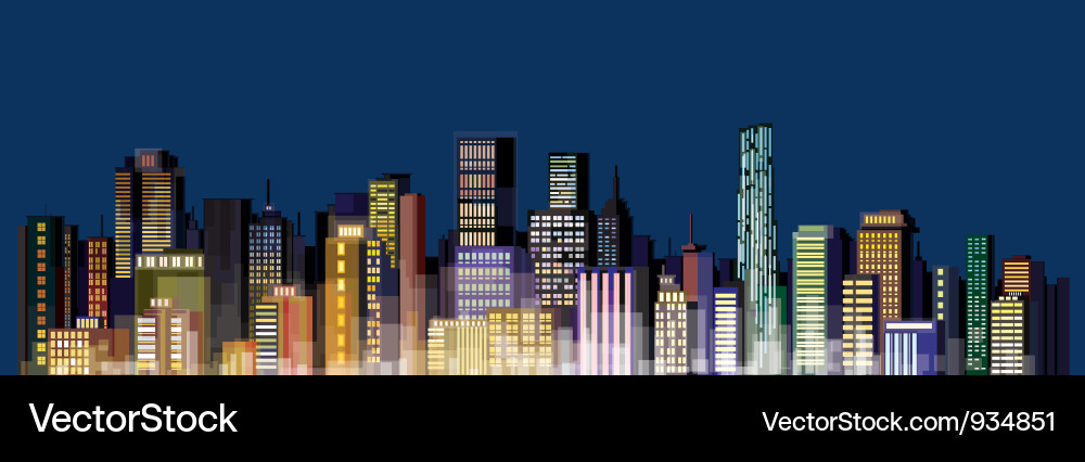 Night city Royalty Free Vector Image - VectorStock