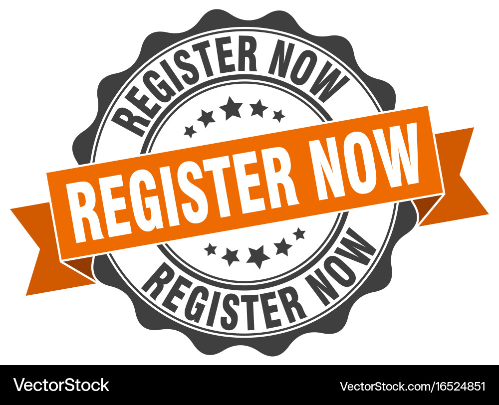 Register now stamp sign seal Royalty Free Vector Image