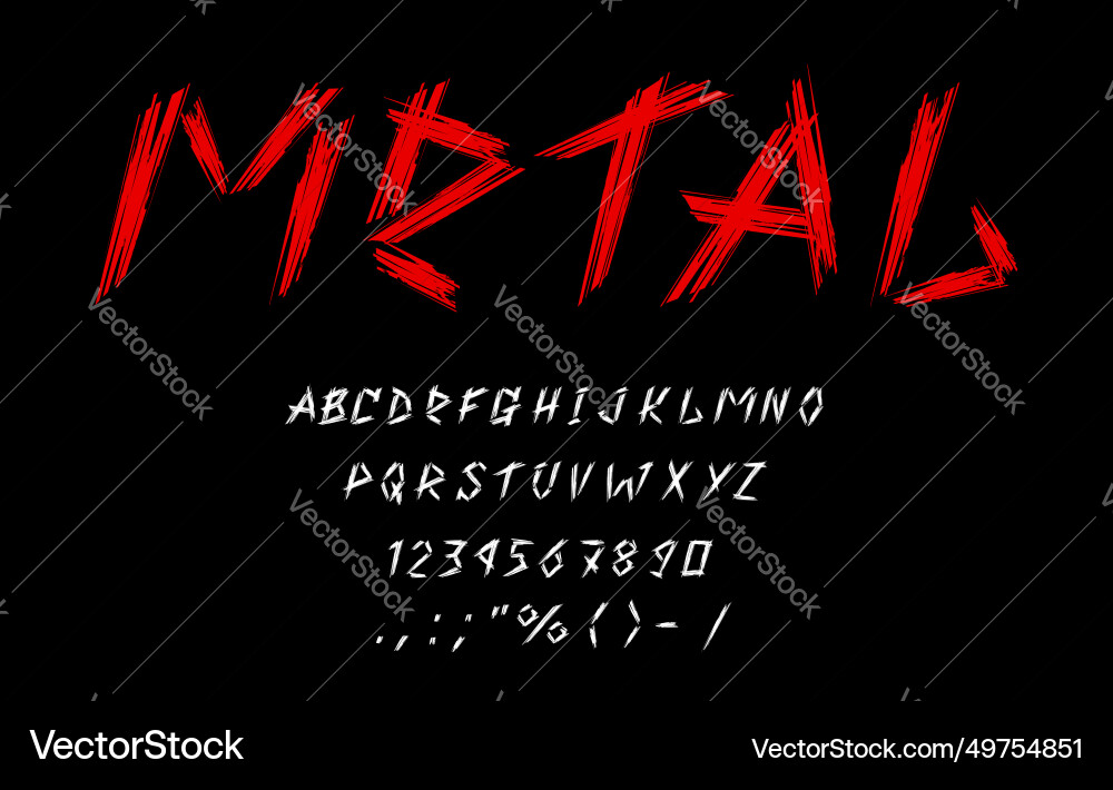 Rock music font punk typeface n roll type Vector Image