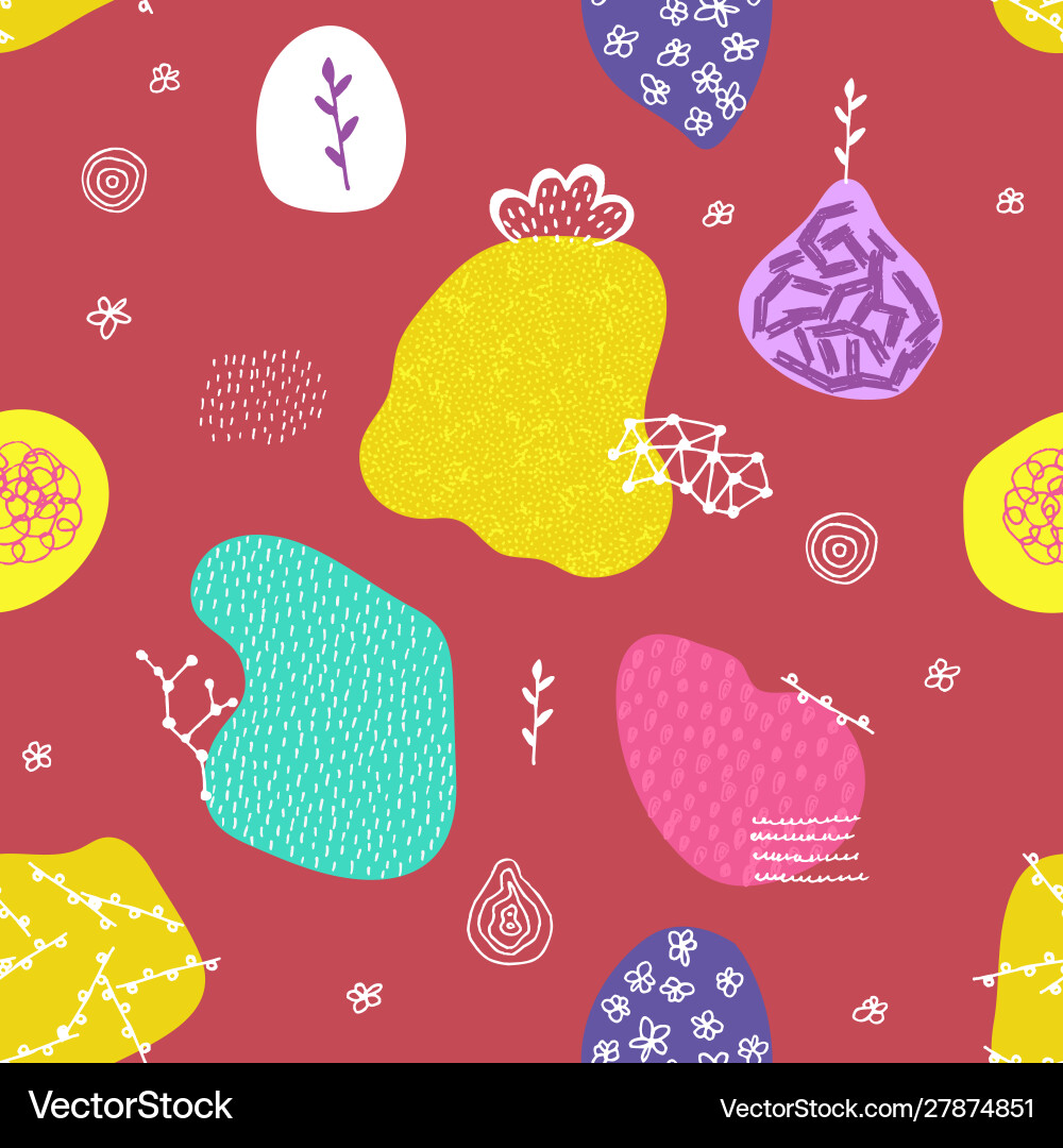 Seamless pattern with hand drawn abstract Vector Image