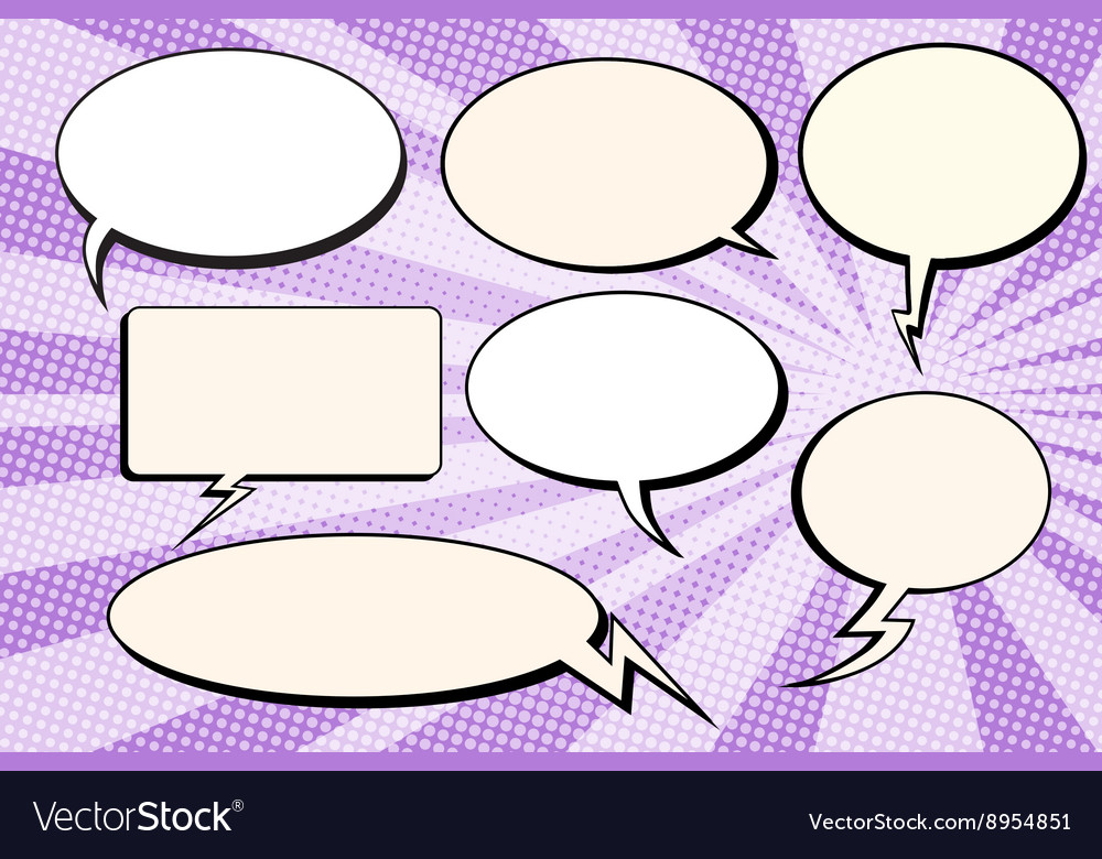 Set of bubbles comic text Royalty Free Vector Image
