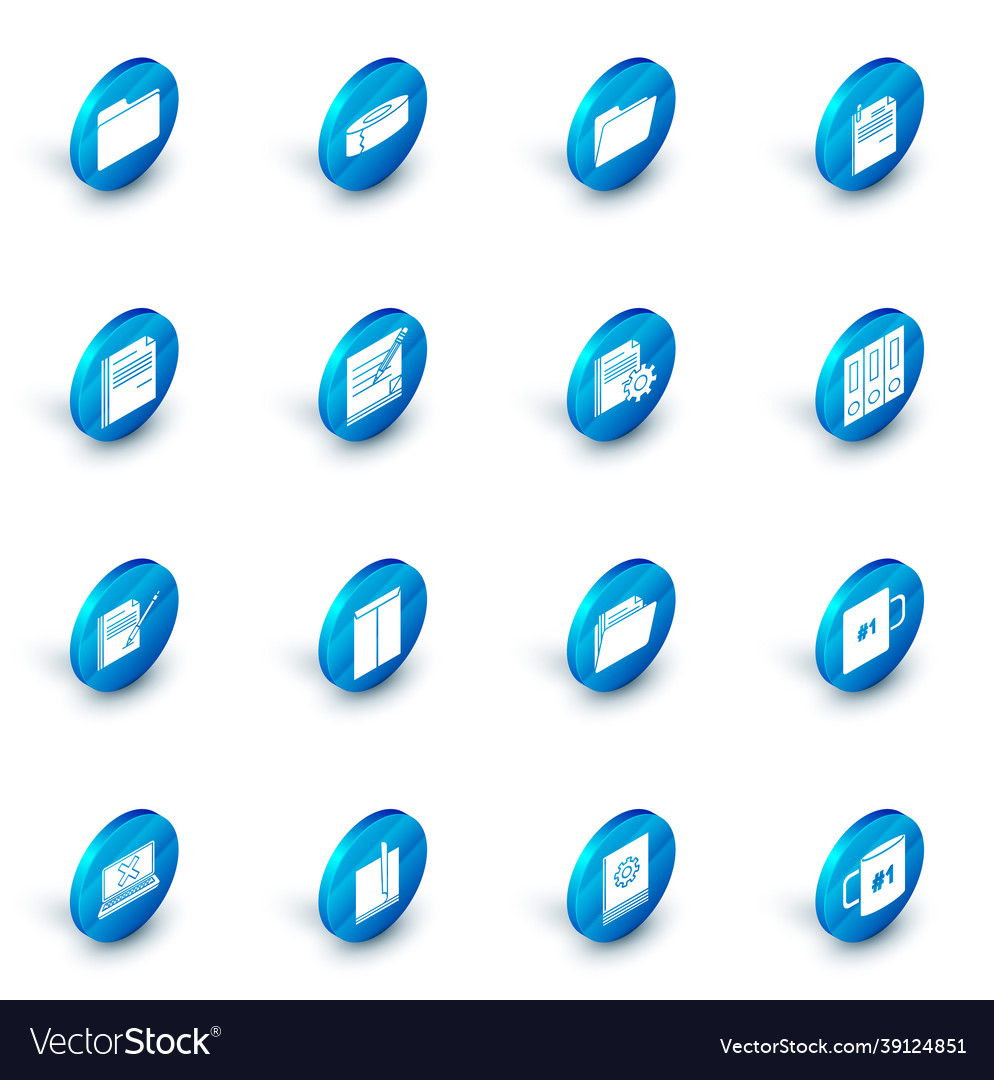 Set scotch document folder file document Vector Image