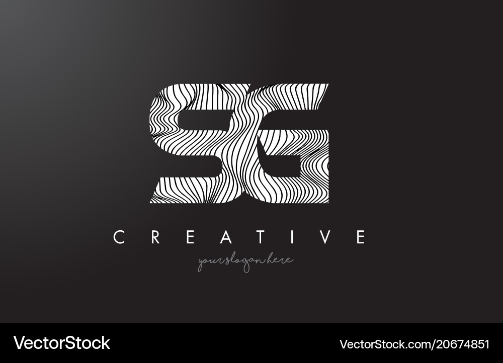 Sg s g letter logo with zebra lines texture Vector Image