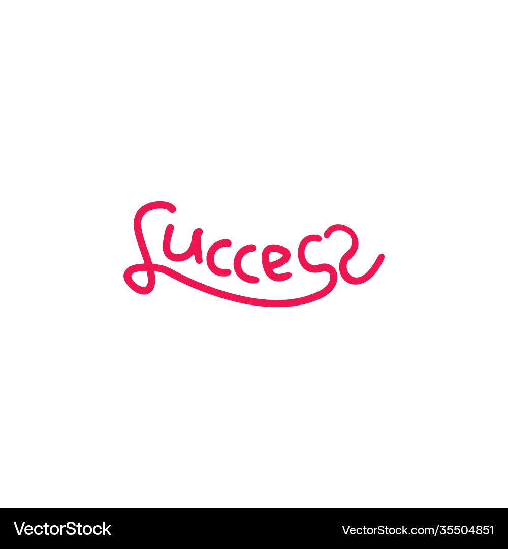 Text love success hand lettering design Royalty Free Vector