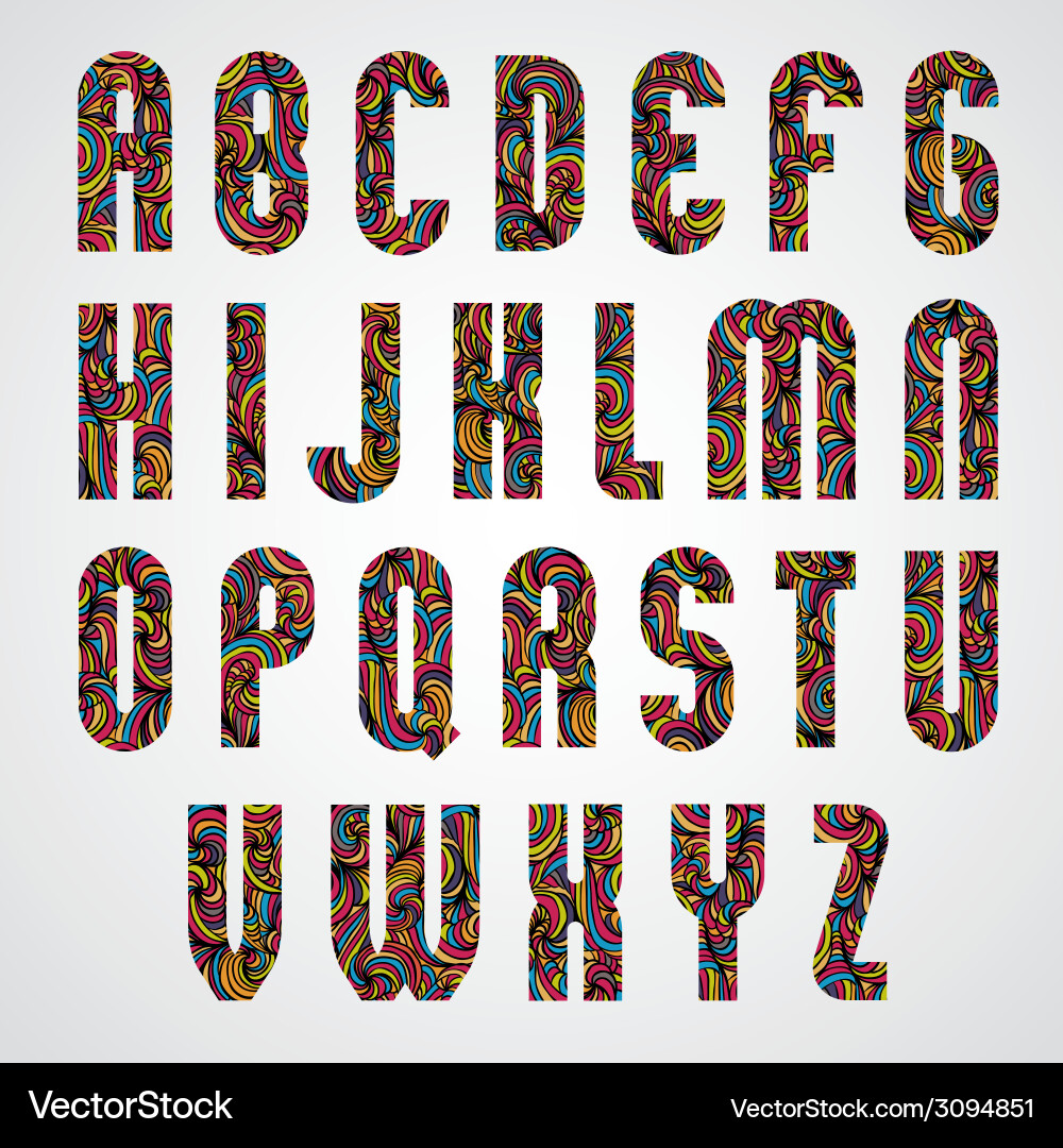 Trendy bold condensed alphabet letters design Vector Image