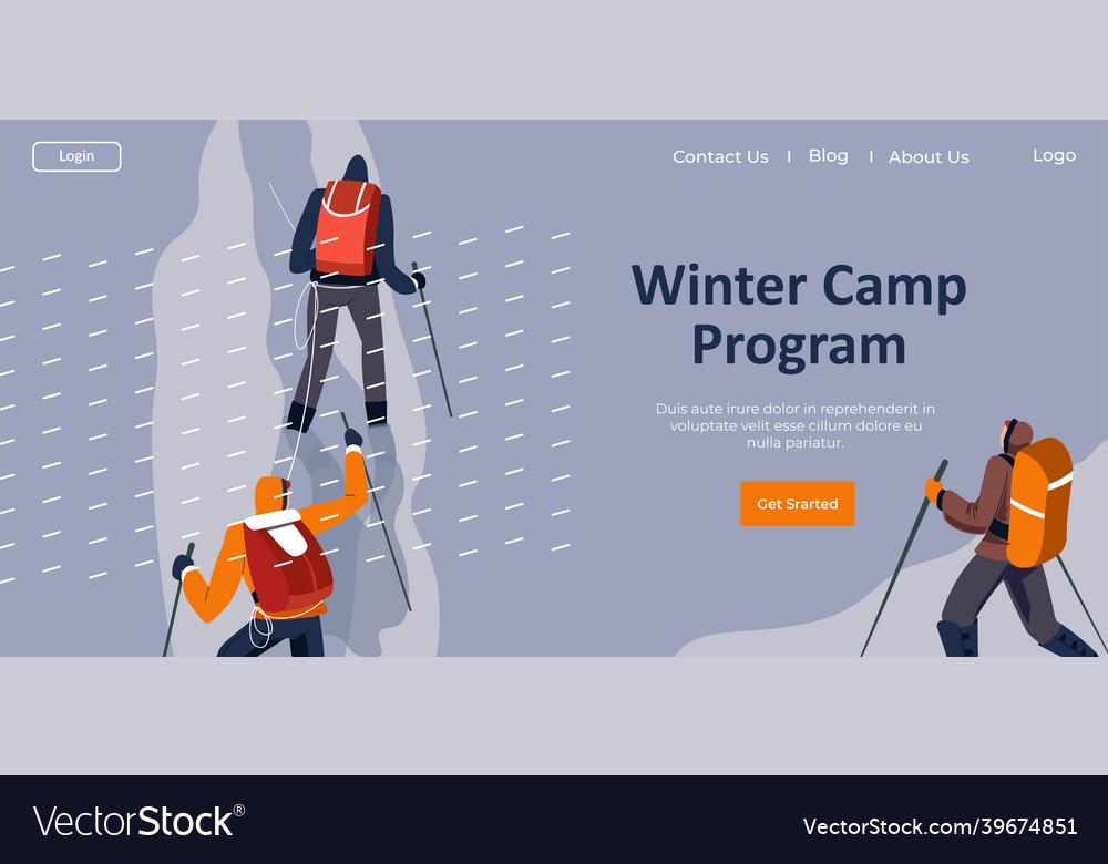 Winter camping program courses for beginners Vector Image
