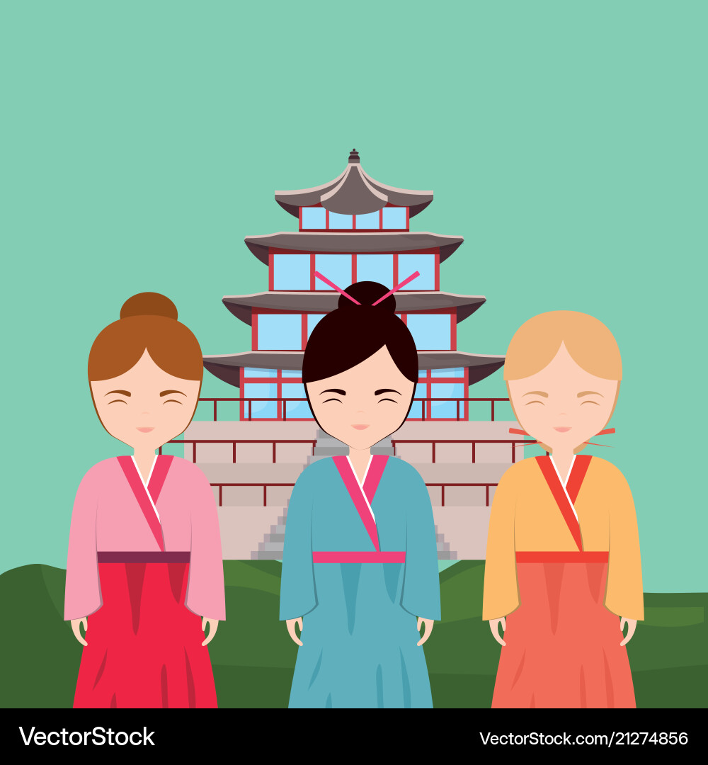 Asian girls design Royalty Free Vector Image - VectorStock