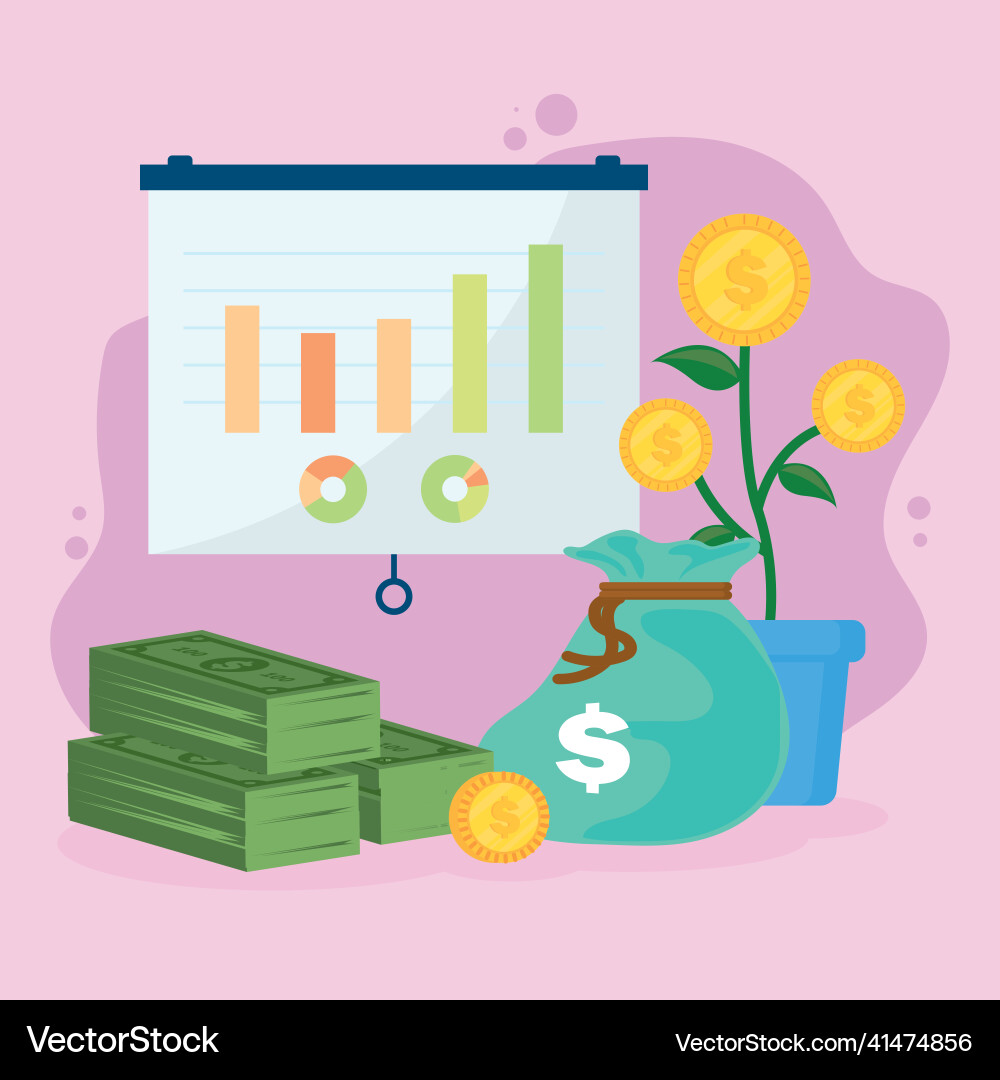 Business income poster Royalty Free Vector Image