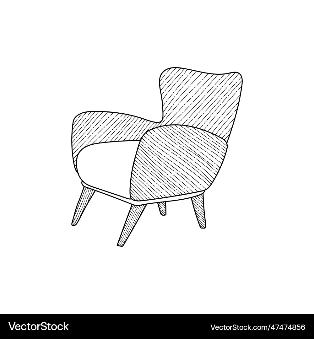 Chair line art style logo design template Vector Image