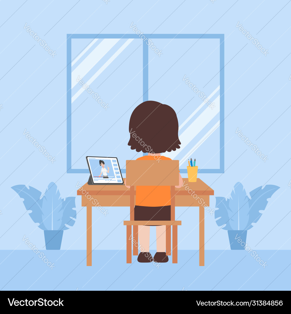 Children in new normal life studying lessons Vector Image
