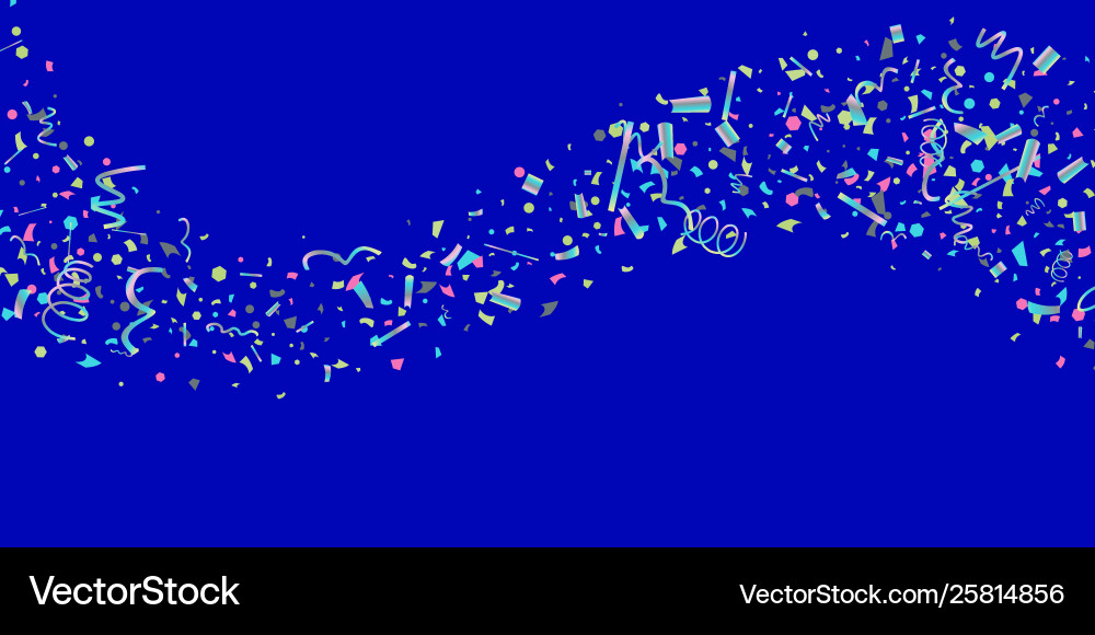Colorful colored confetti on a blue background Vector Image