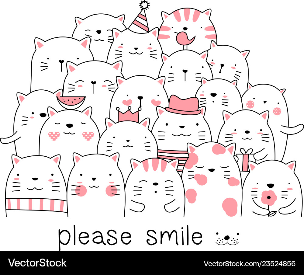 Cute bacat cartoon hand drawn style Royalty Free Vector
