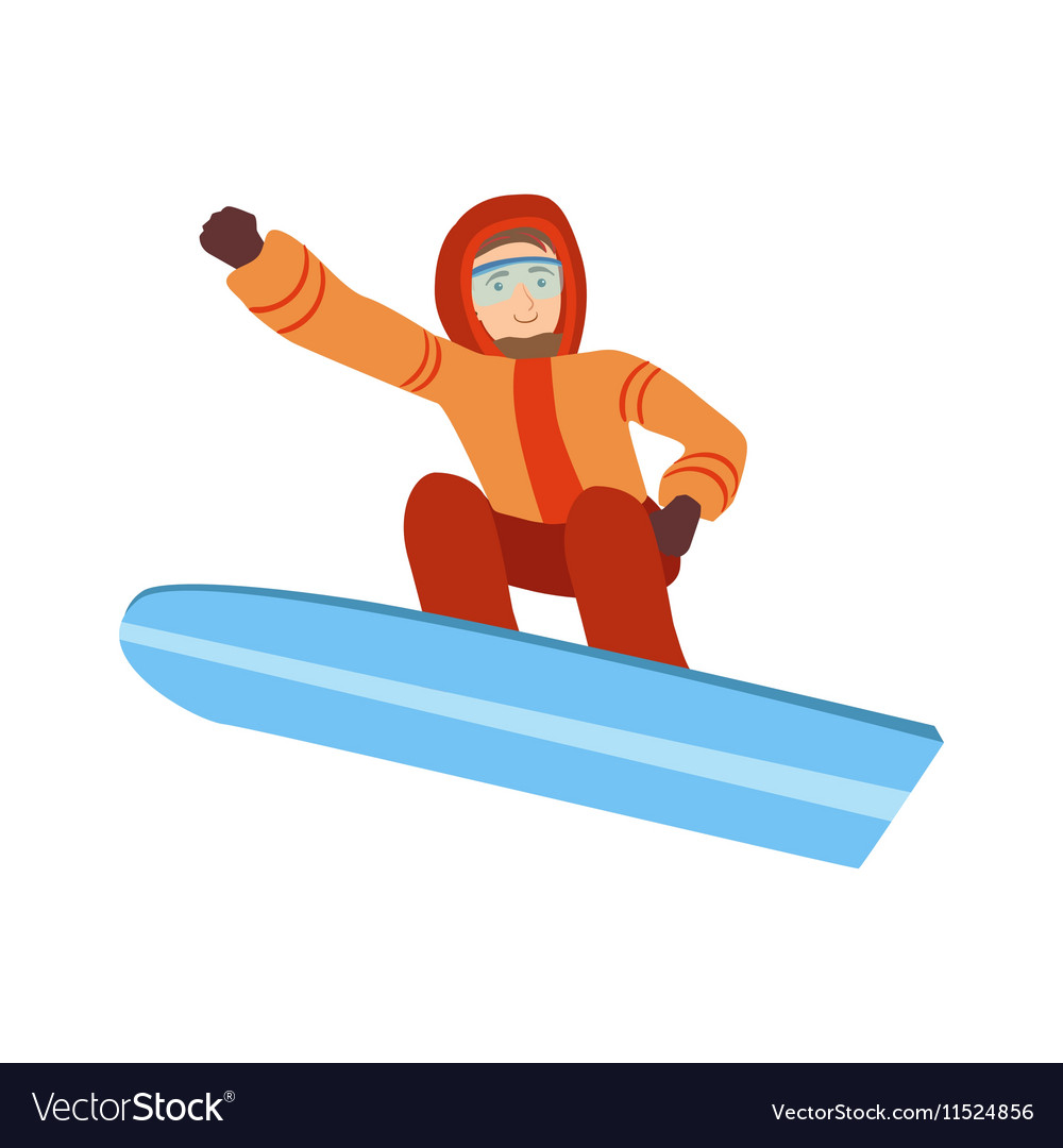 Guy snowboarding winter sports Royalty Free Vector Image
