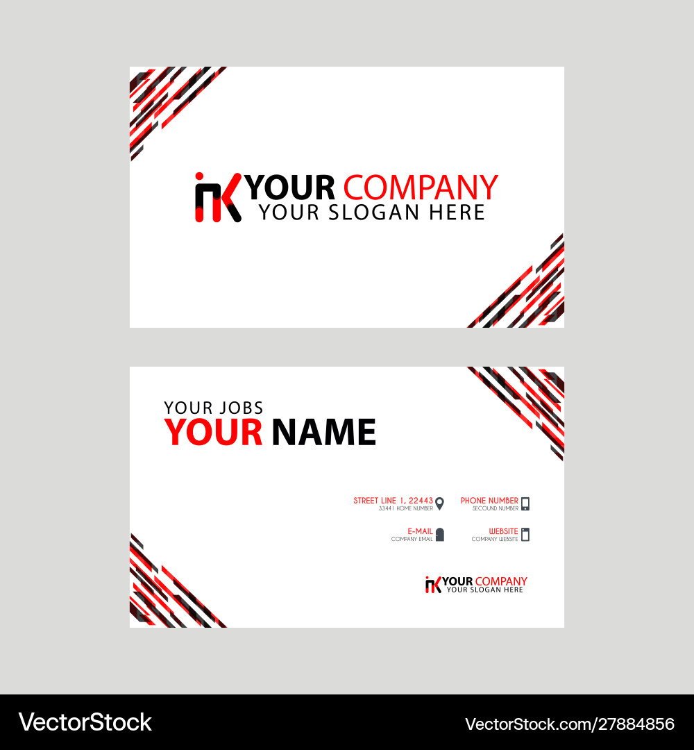 Horizontal name card with decorative accents on Vector Image