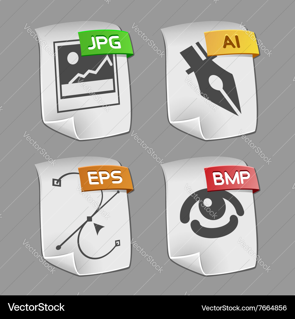 Icons of files collection Royalty Free Vector Image