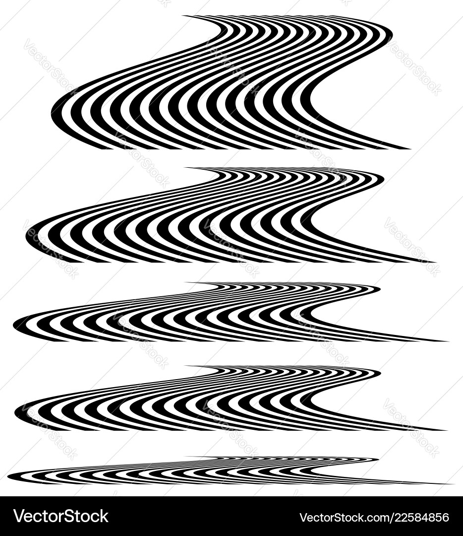 Lines in 3d perspective vanishing lines stripes Vector Image