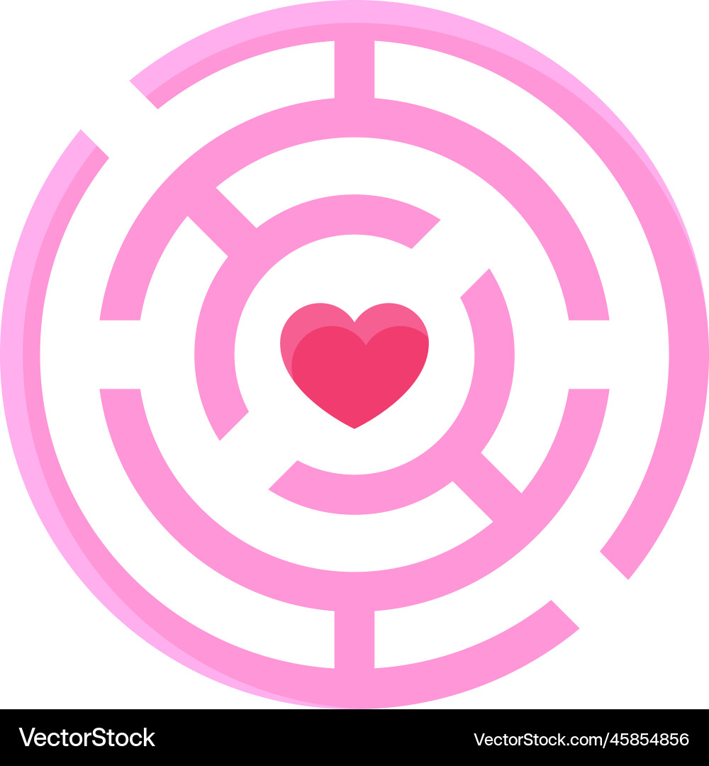 Maze icon love and heart Royalty Free Vector Image