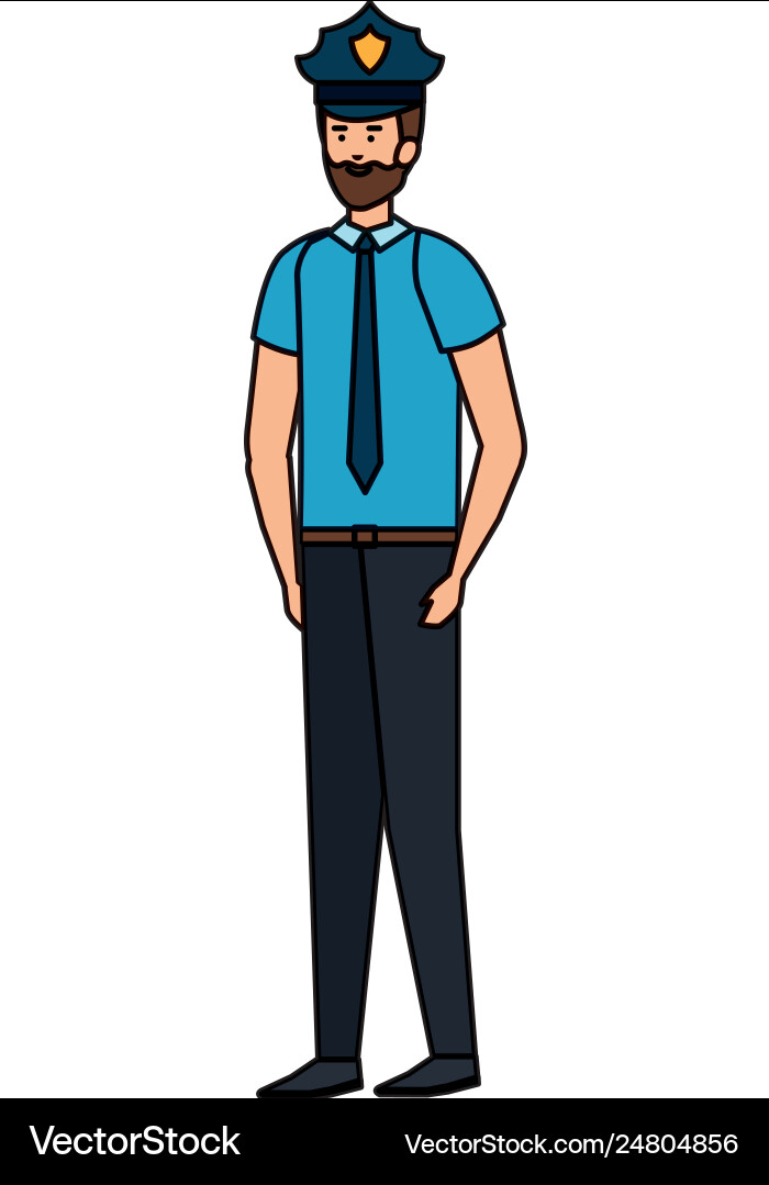 Police officer avatar character Royalty Free Vector Image