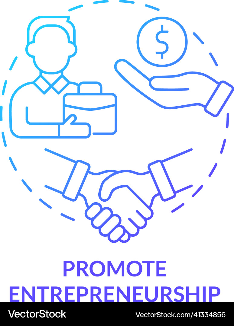 Promote entrepreneurship blue gradient concept Vector Image