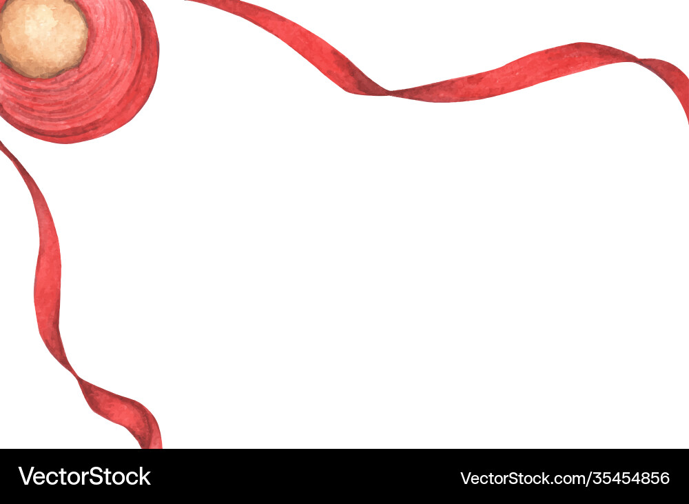 Satin ribbon roll red color and long Royalty Free Vector